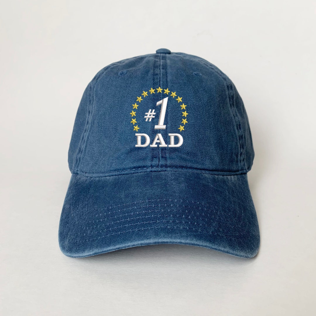 Number 1 Dad Stars Embroidered Cap 1 Dad Cap 1 Dad Hat 1 Dad Baseball ...