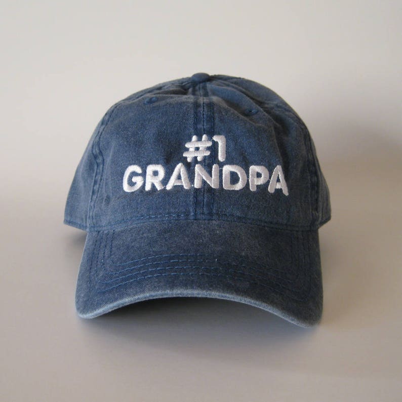 Number 1 Grandpa Cap #1grandpa Cap Granda Hat Grandpa Embroidered Hat ...