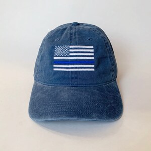 Thin Blue Line American Flag Hat Baseball Hat Police Cap Embroidered ...