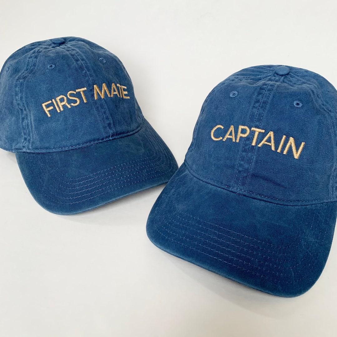 Captain / First Mate Embroidered Cap Captain Hat Dad Cap Dad Hat ...