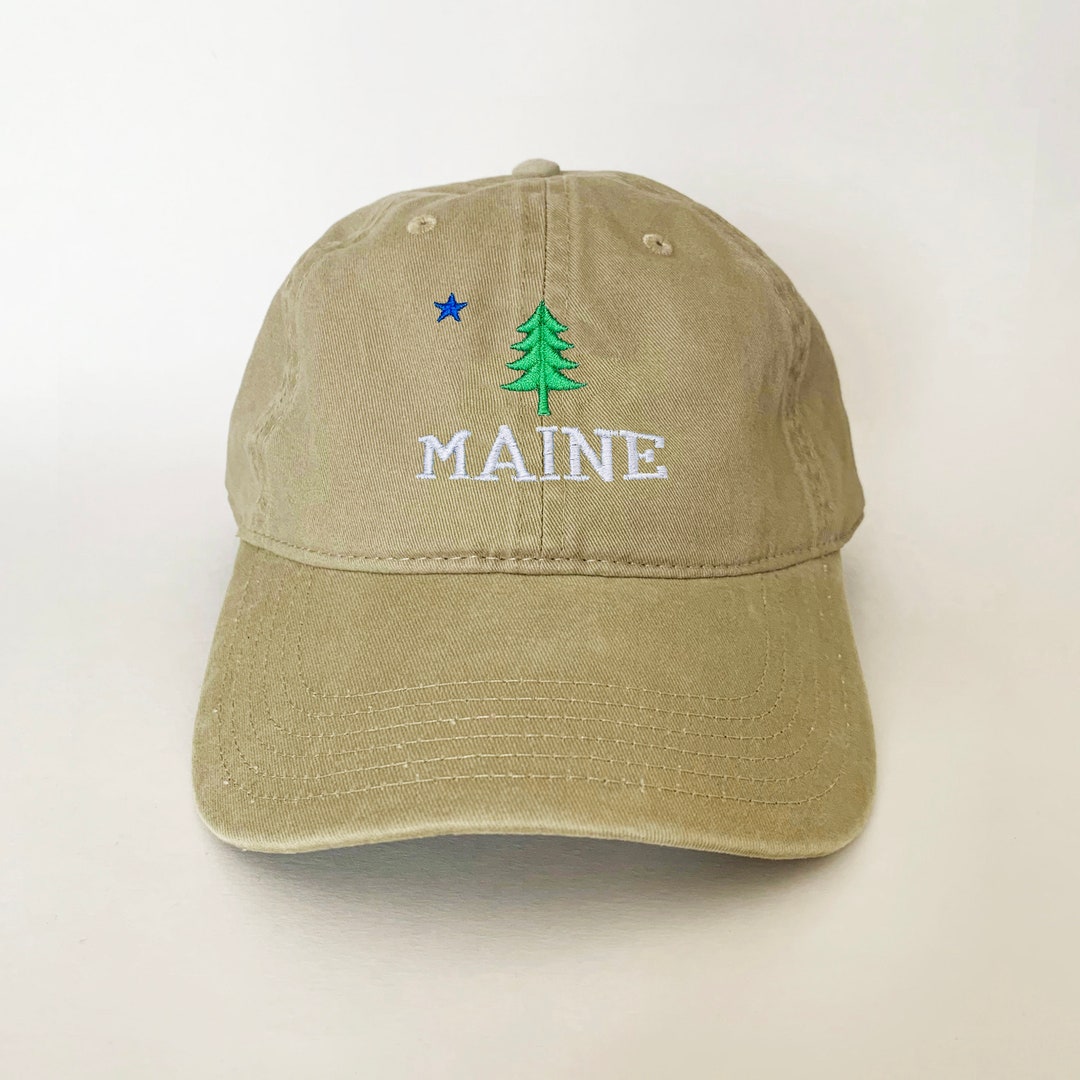 Maine Pine Tree Cap Maine Flag Hat ME Hat Baseball Hat Map Cap ...