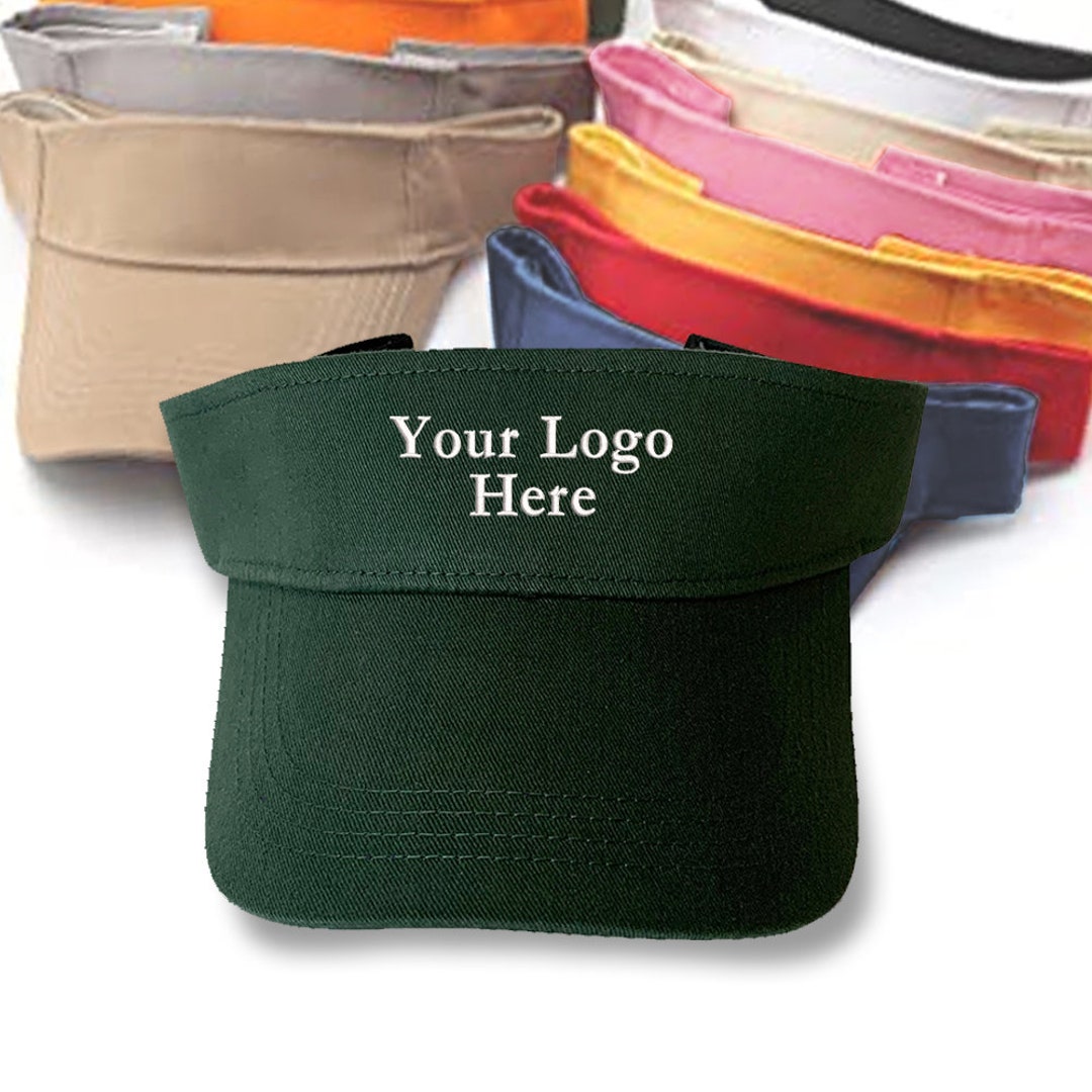 Custom Logo Text Initial Cap Personalized Visor Hat Custom Hat ...