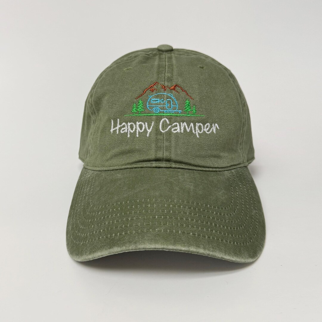 Happy Camper Embroidered Cap Hat Baseball Hat Camping Hat Camping Hat ...