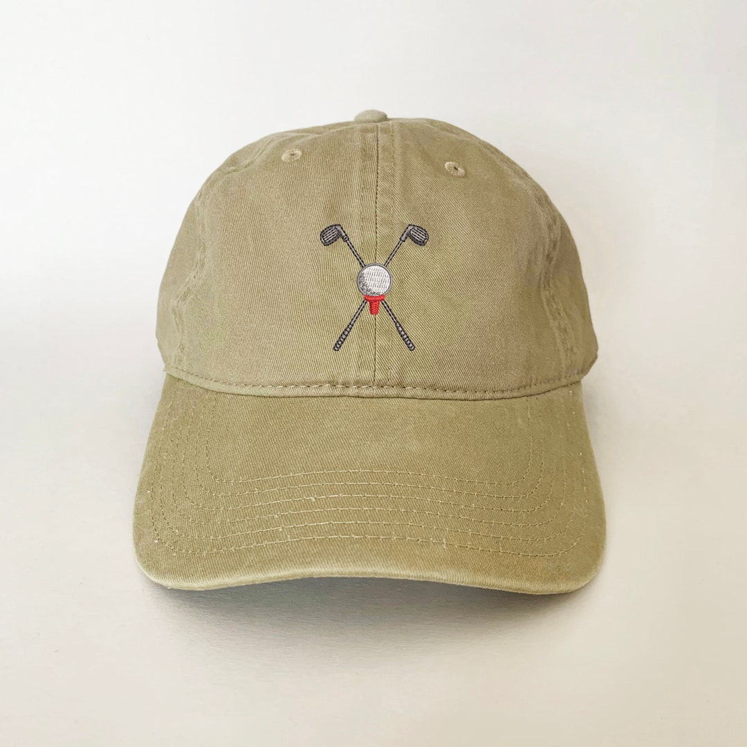 Golf Ball & Club Embroidered Cap Golf Hat Dad Cap Dad Hat Logo - Etsy