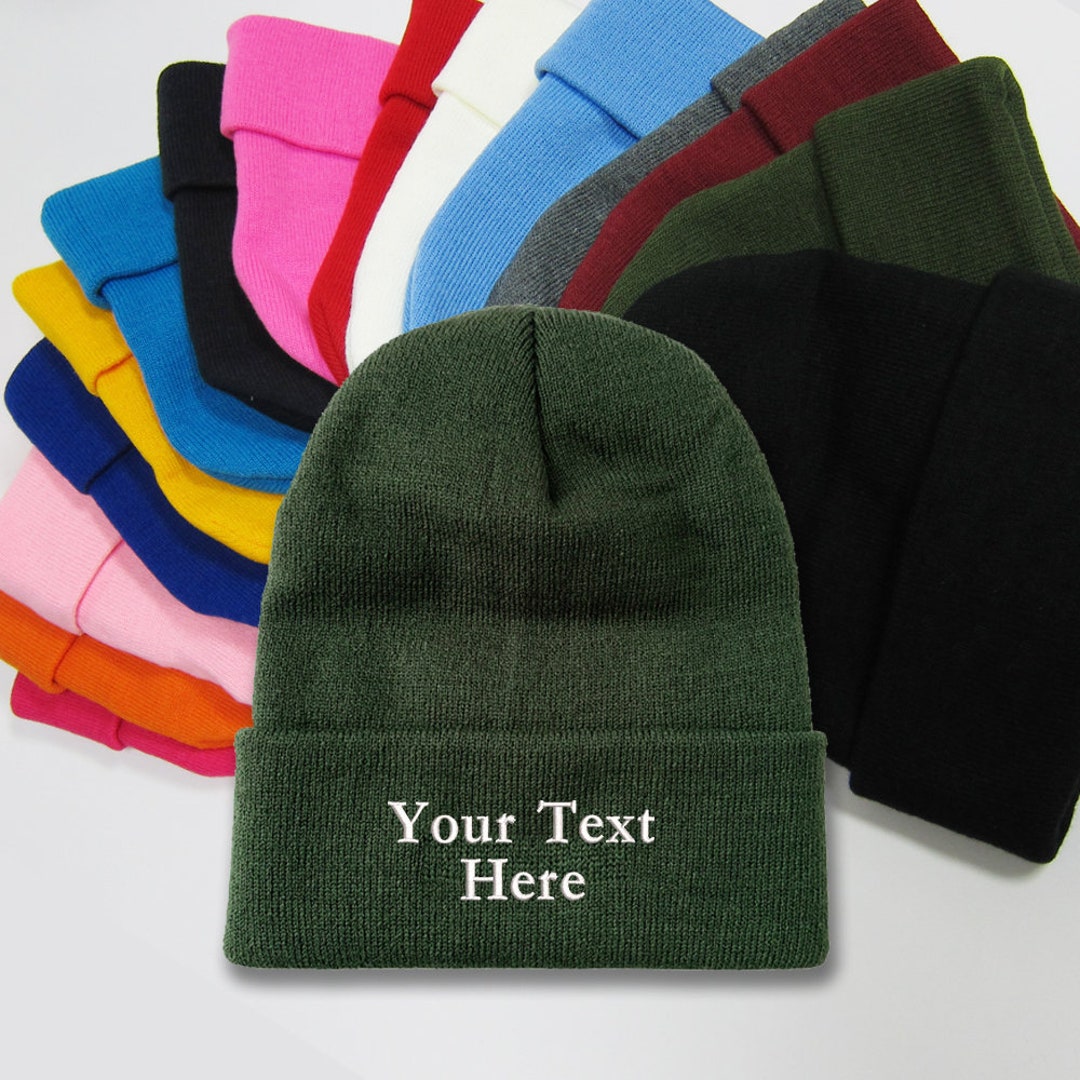 Custom Letters Text Initial Beanie Personalized Winter Beanie Custom ...