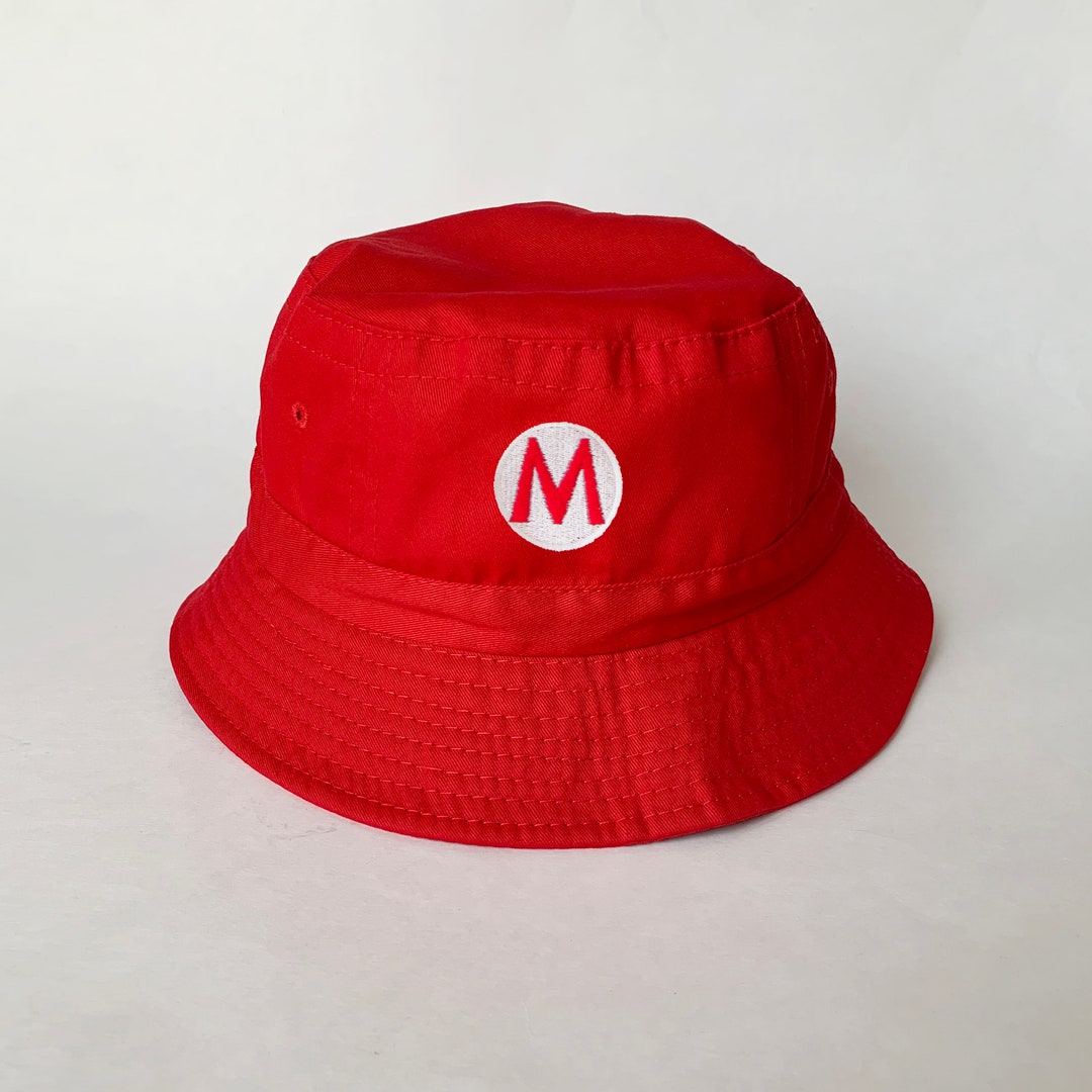 Mario M Embroidered Washed Cotton Bucket Hat Fishing Hat - Etsy