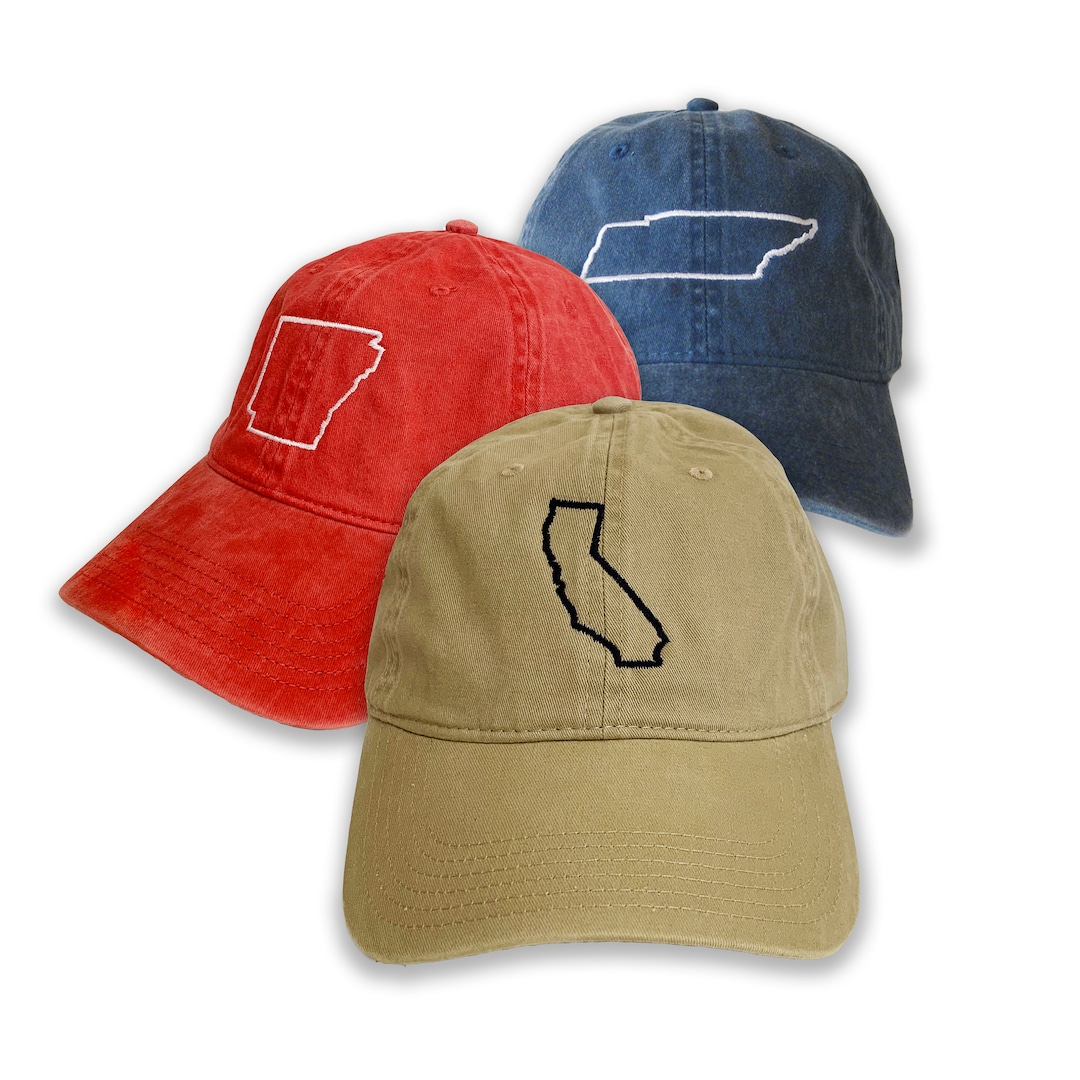 USA Sates Outline Cap Ball Cap Custom Hat Embroidered Cap Baseball Cap ...