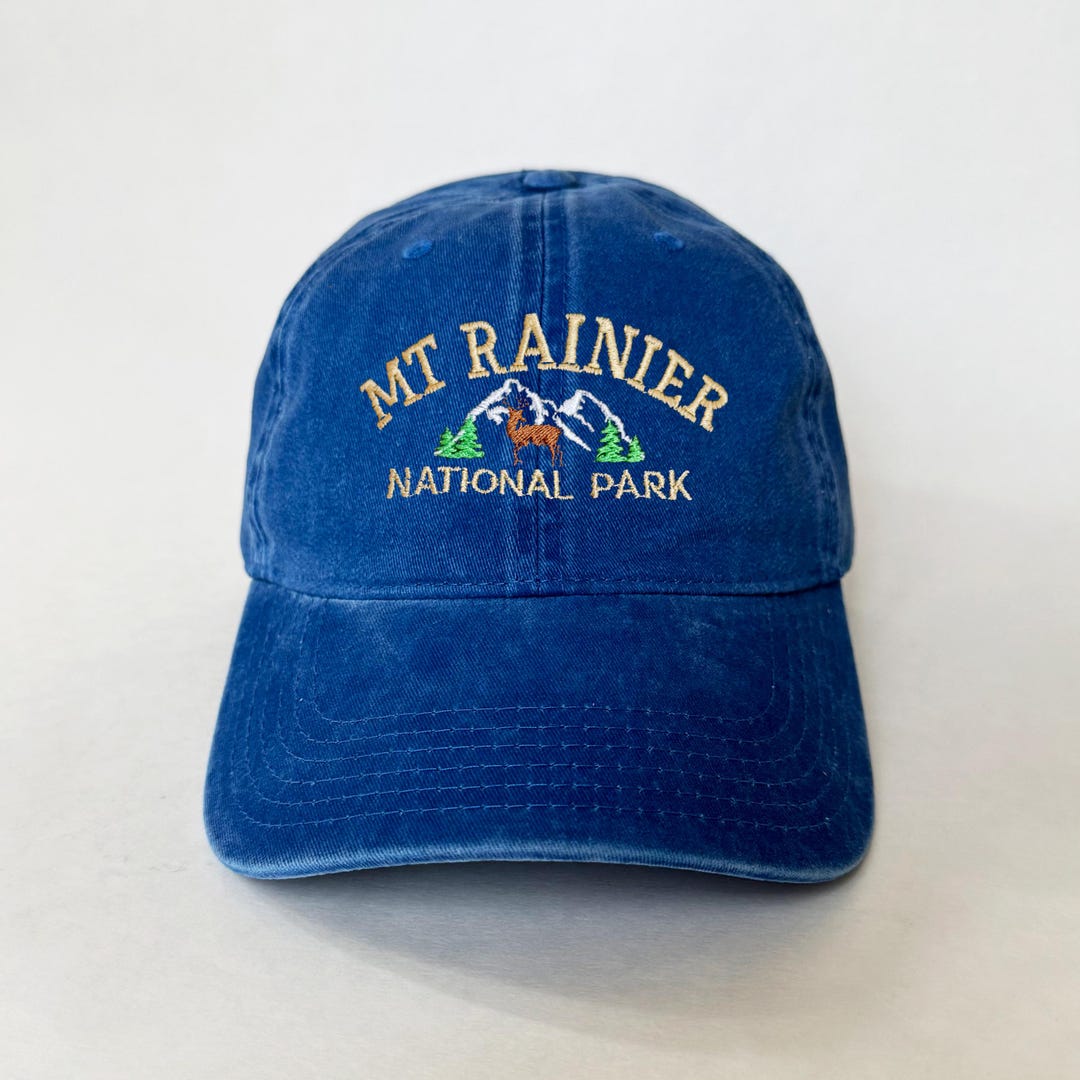 Mt Rainier National Park Embroidered Cap Hat Baseball Hat Camping Hat ...