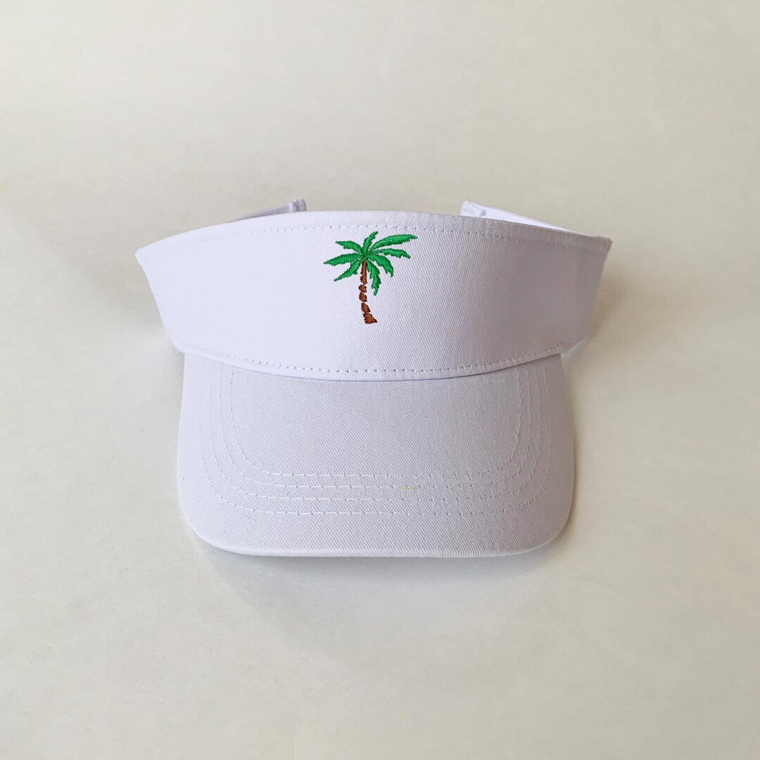Palm Tree Embroidered Visor Cotton Visor - Etsy