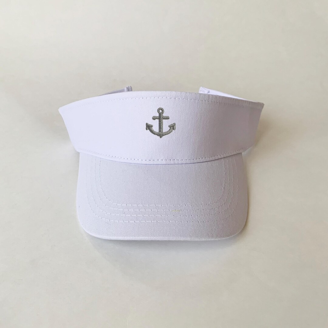 Silver Anchor Embroidered Visor Captain Cotton Visor - Etsy