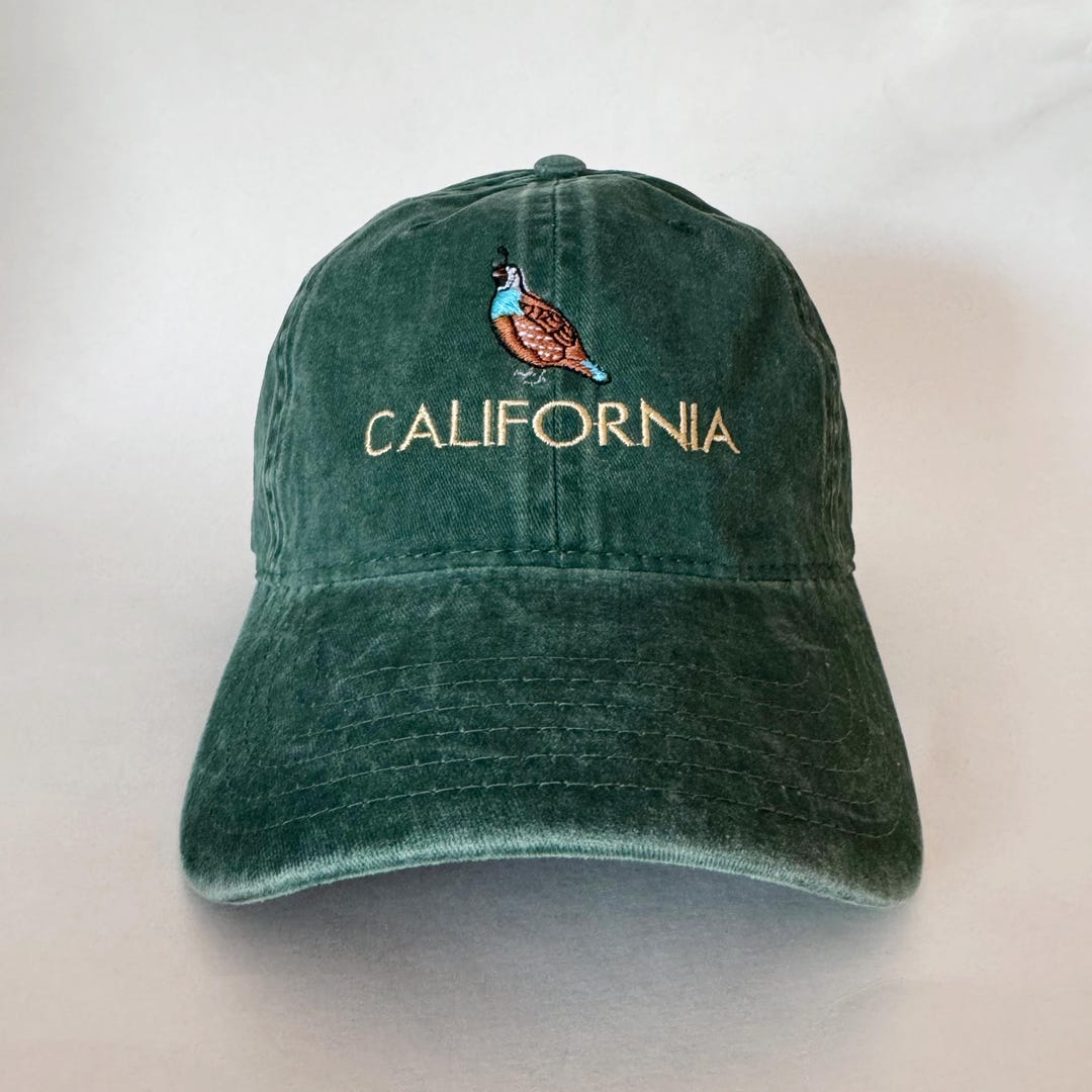 California Quail Cap Hat Cali Quail Hat CA Hat Baseball Hat Bird Cap ...