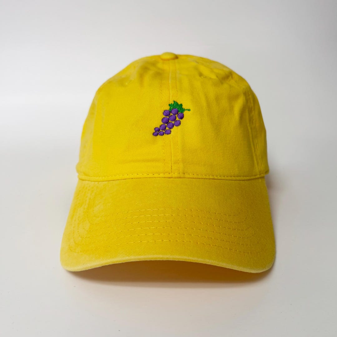 Grapes Embroidered Hat Fruit Cap Dad Hat Washed Cotton Cap - Etsy
