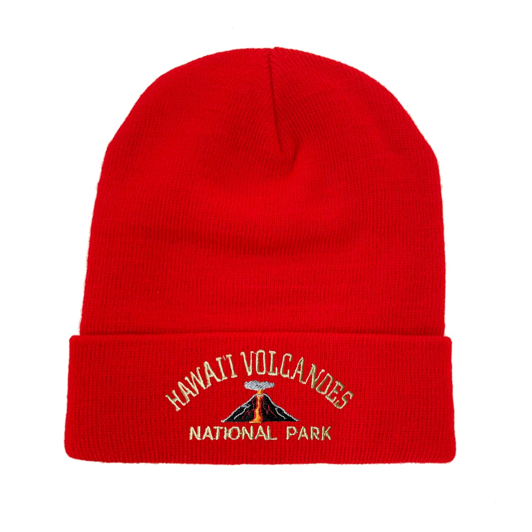 Hawai'i Volcanoes National Park Embroidered Beanie Winter Hat Camping ...