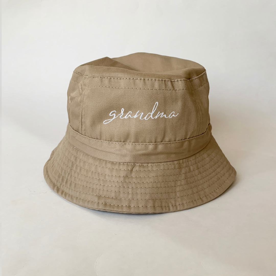 Grandma Embroidered Washed Cotton Bucket Hat Fishing Hat Backyard Hat ...