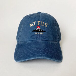 Mt Fuji Japan Embroidered Cap Hat Baseball Trip Hat Washed Cotton Cap ...