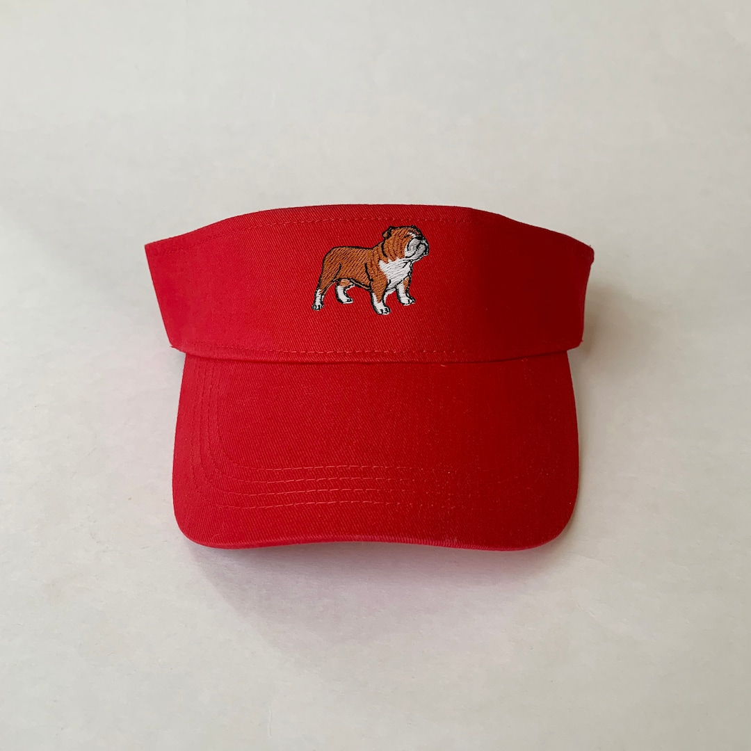Bulldog Embroidered Visor Dog Visor Embroidered Cotton Visor - Etsy