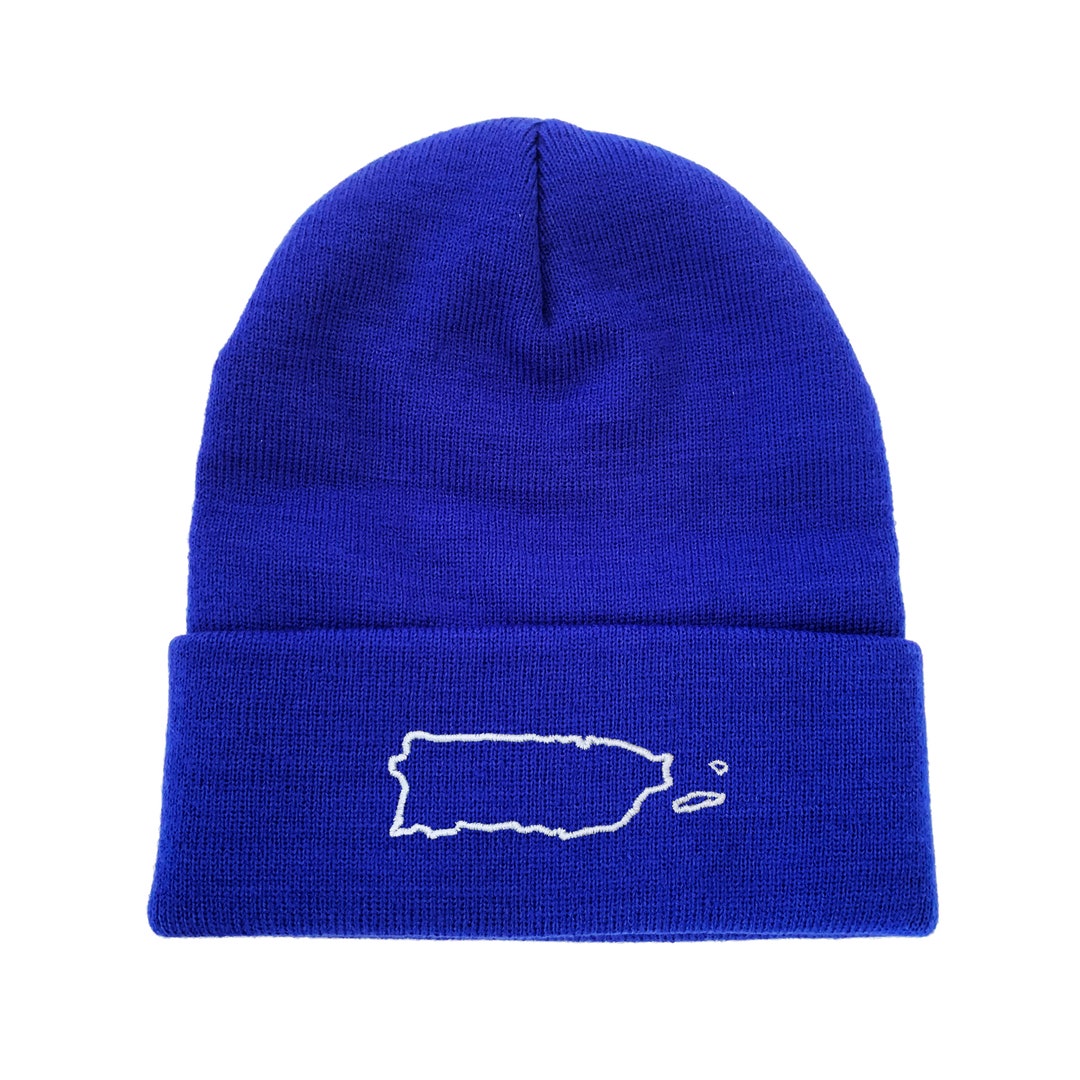Puerto Rico Map Outline Embroidered Beanie Country Hat Winter Hat - Etsy