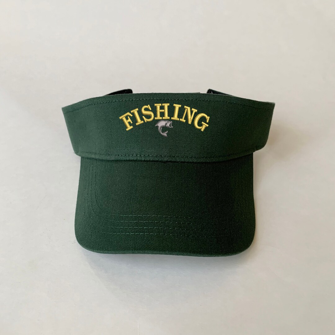 Fishing Embroidered Visor Cotton Visor - Etsy