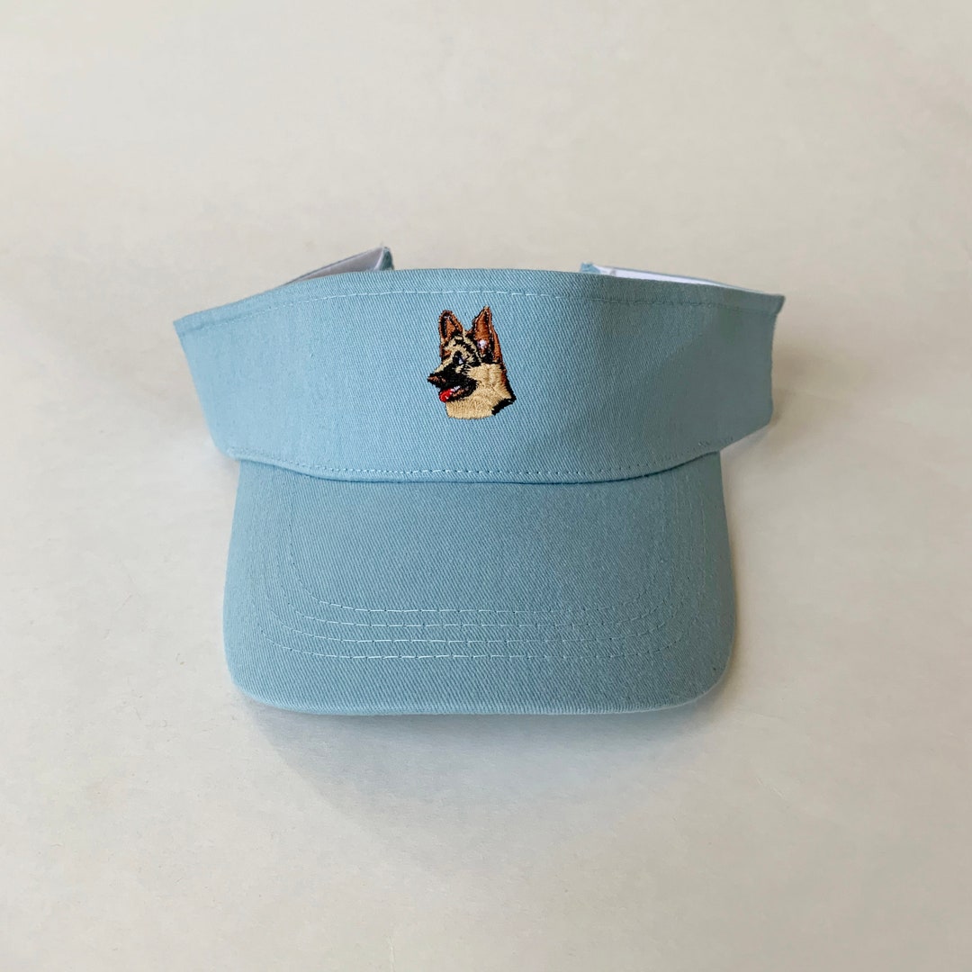 German Shepard Head Embroidered Visor Dog Visor Embroidered Cotton ...