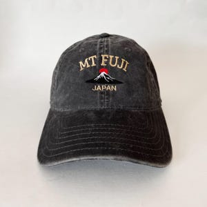Mt Fuji Japan Embroidered Cap Hat Baseball Trip Hat Washed Cotton Cap ...