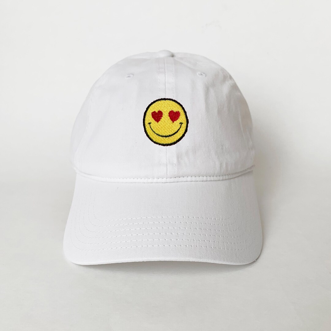 Heart Eyes Smiley Face Circle Hat Cap Smile Cap Dad Hat Dad Cap - Etsy