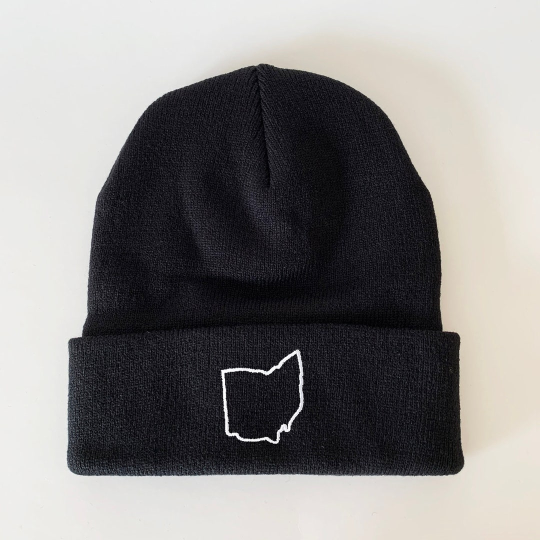 Ohio Map Outline Embroidered Beanie Winter Hat - Etsy