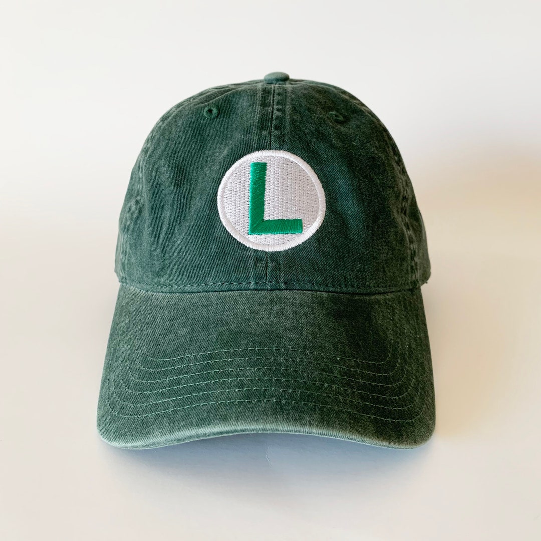 Luigi L Embroidered Cap Mario Cap Halloween Costumes Embroidered Hat - Etsy