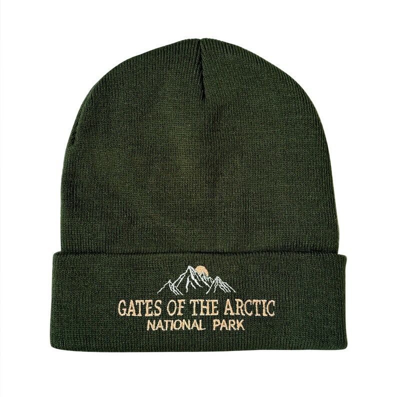 Gates of the Arctic National Park Embroidered Beanie Winter Hat Travel ...