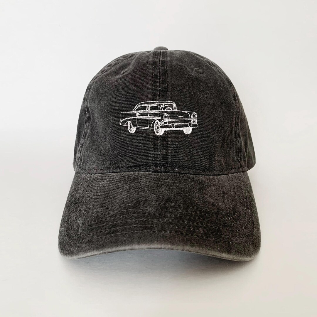 Classic Car Outline Embroidered Cap Baseball Hat Washed Dad Cap Washed ...