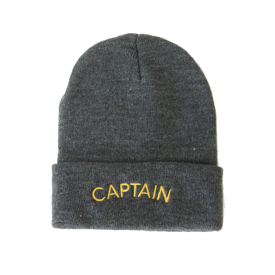 Captain Embroidered Long Cuff Beanie Winter Hat - Etsy