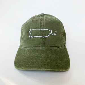 Puerto Rico Map Cap Puerto Rico Hat Map Cap Embroidered Cap Washed ...