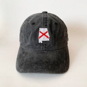 Alabama Flag Map Cap Hat Baseball Hat Map Cap Embroidered Ballcap ...