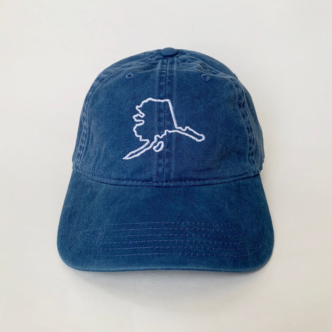 Alaska Map Cap Hat Baseball Hat Map Cap Embroidered Ballcap Washed ...
