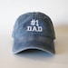 Number 1 Dad Embroidered Cap 1 Dad Cap 1 Dad Hat 1 Dad - Etsy
