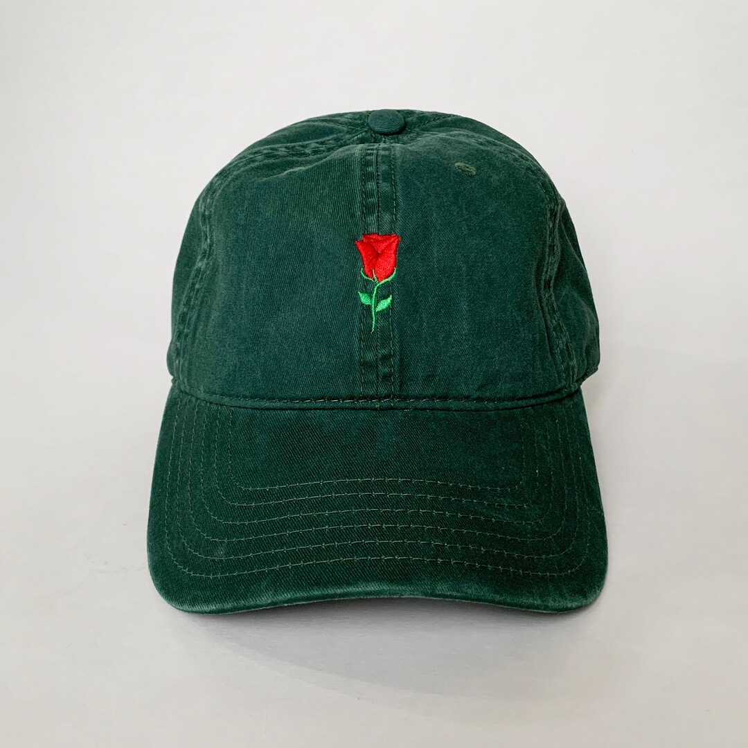 Rose Embroidered Hat Cap Smile Cap Dad Hat Dad Cap - Etsy