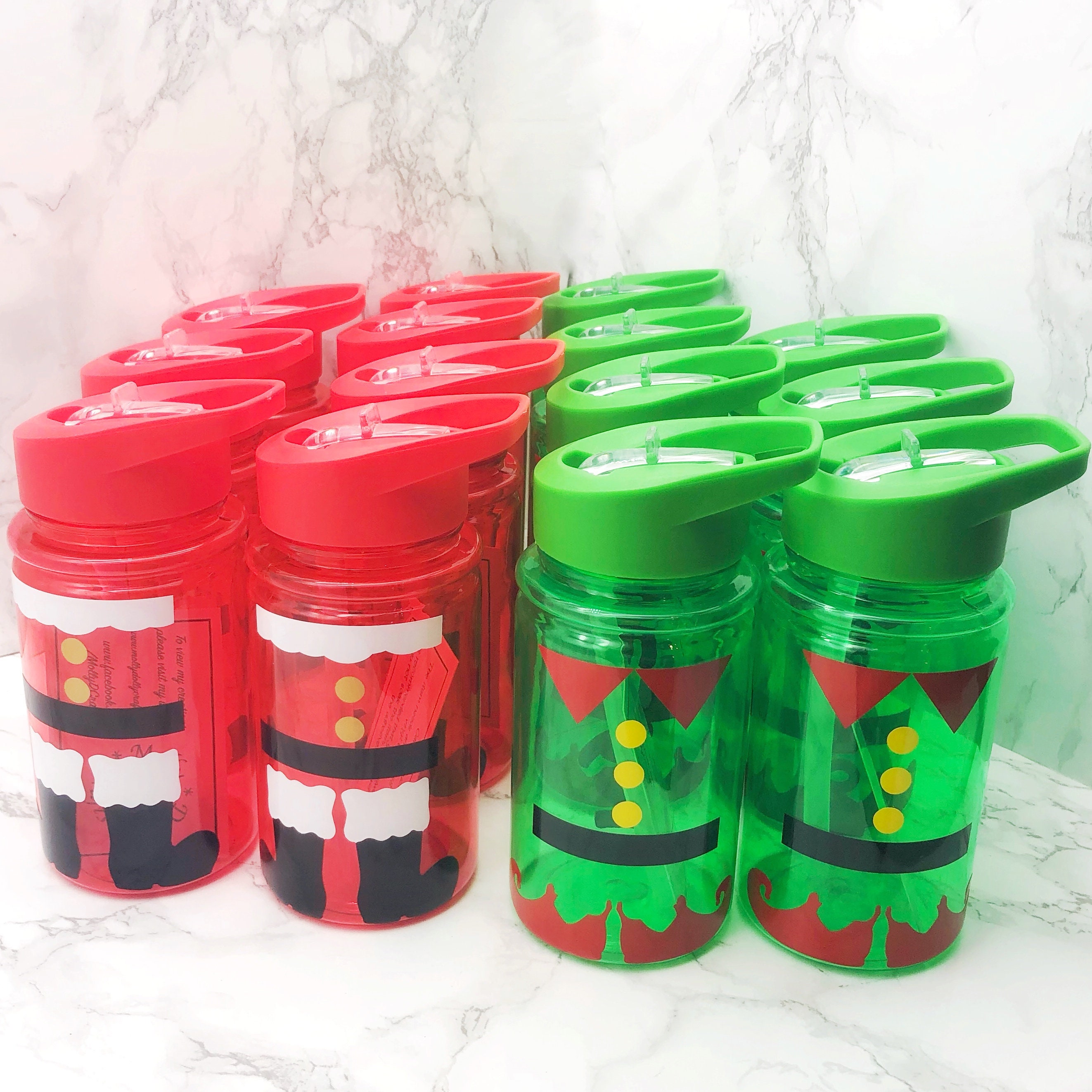 Santa or Elf Style Kids Christmas Water Bottle - Etsy Canada