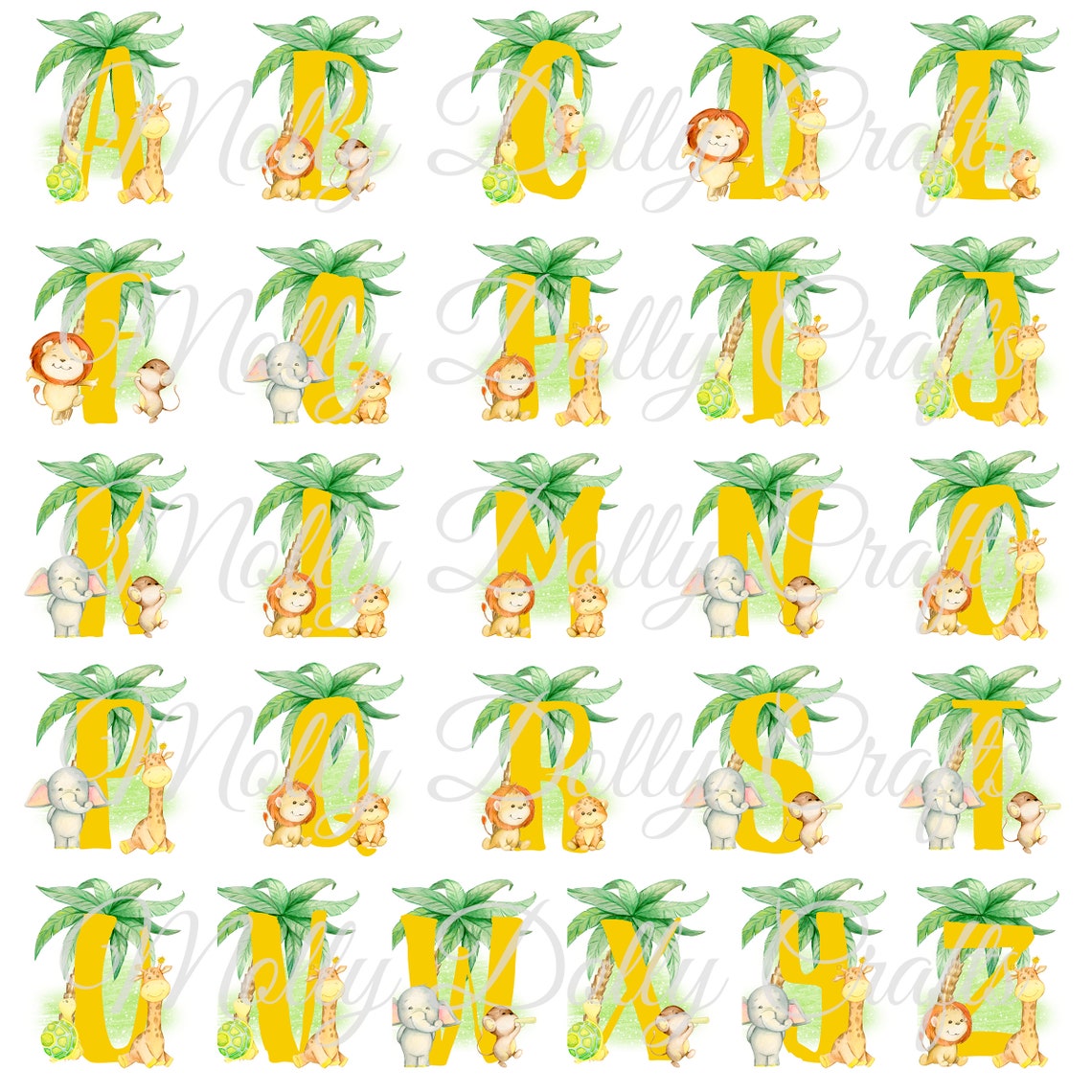 Safari Jungle Alphabet Personalised Aluminium Straw Water - Etsy UK