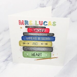 Teacher Book Stack Card - Etsy