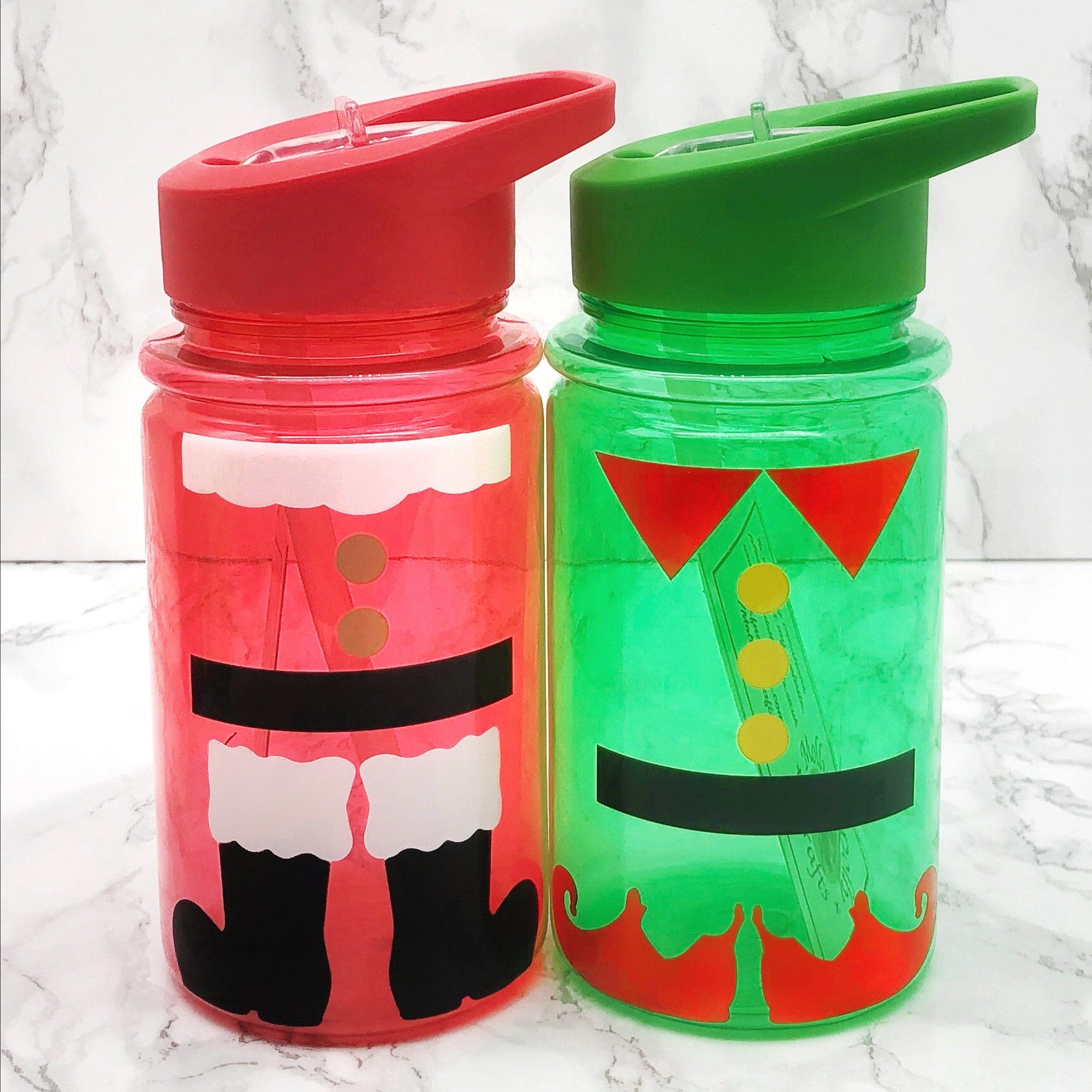 Santa or Elf Style Kids Christmas Water Bottle - Etsy Canada