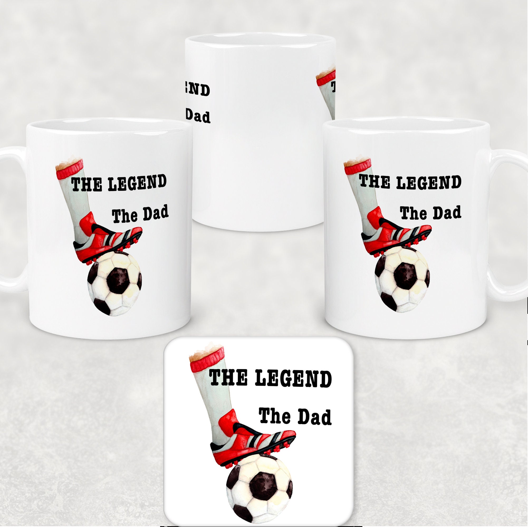 Football the Legend the Dad Personalised Watercolour Mug - Etsy UK