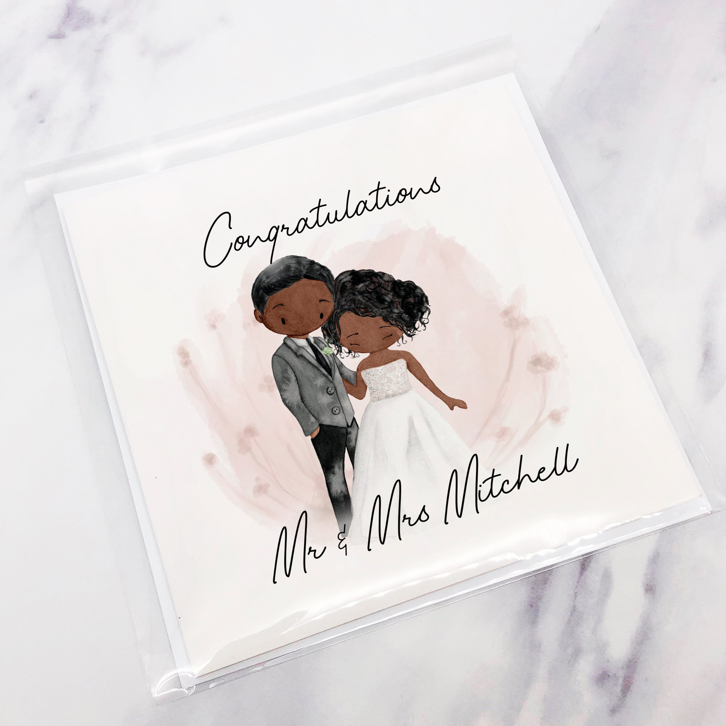 Congratulations Mr and Mrs Bride and Groom Wedding Day Card | Etsy