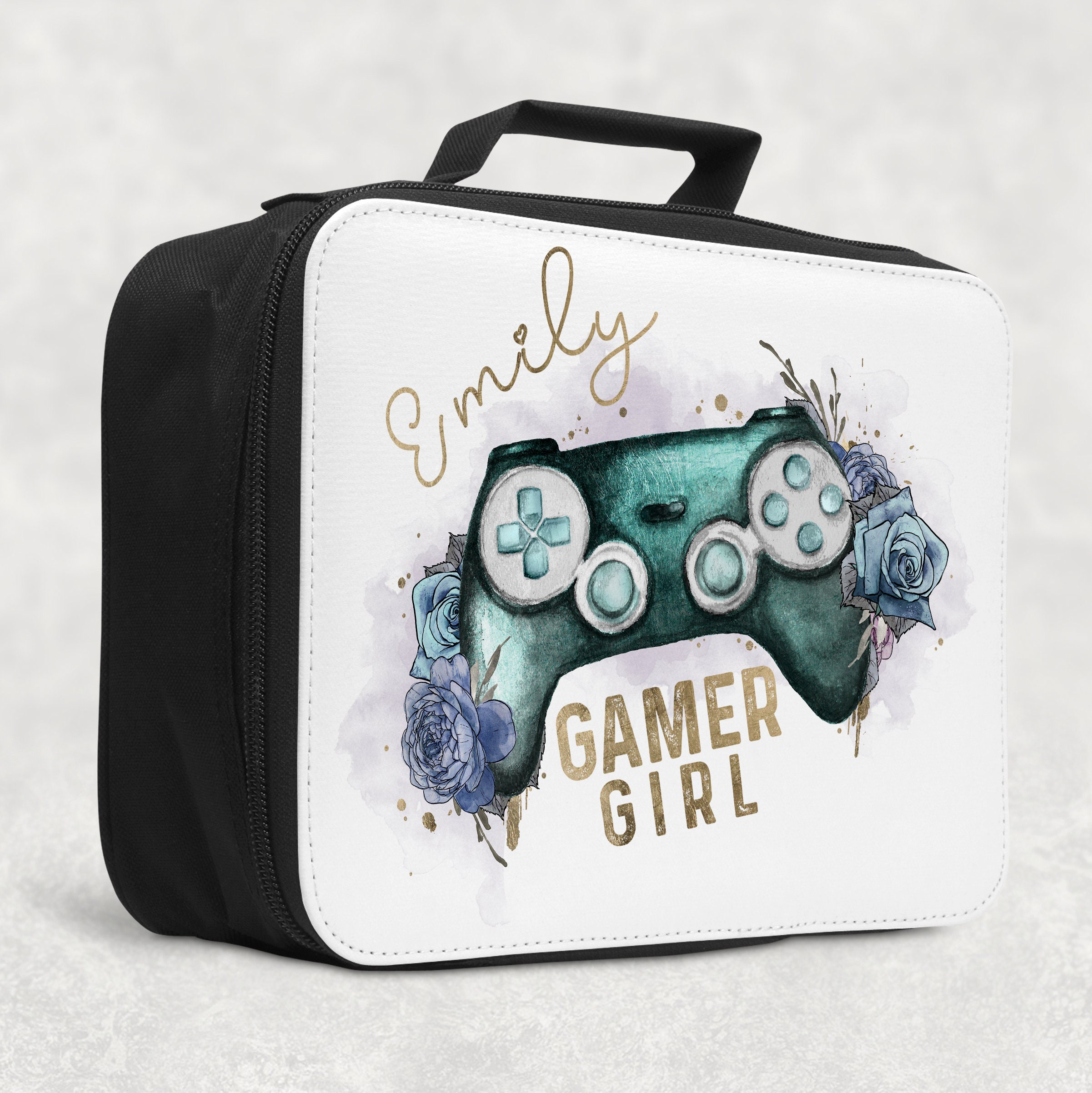 Gamer Girl Floral Game Control Insulated Lunch Bag | Etsy
