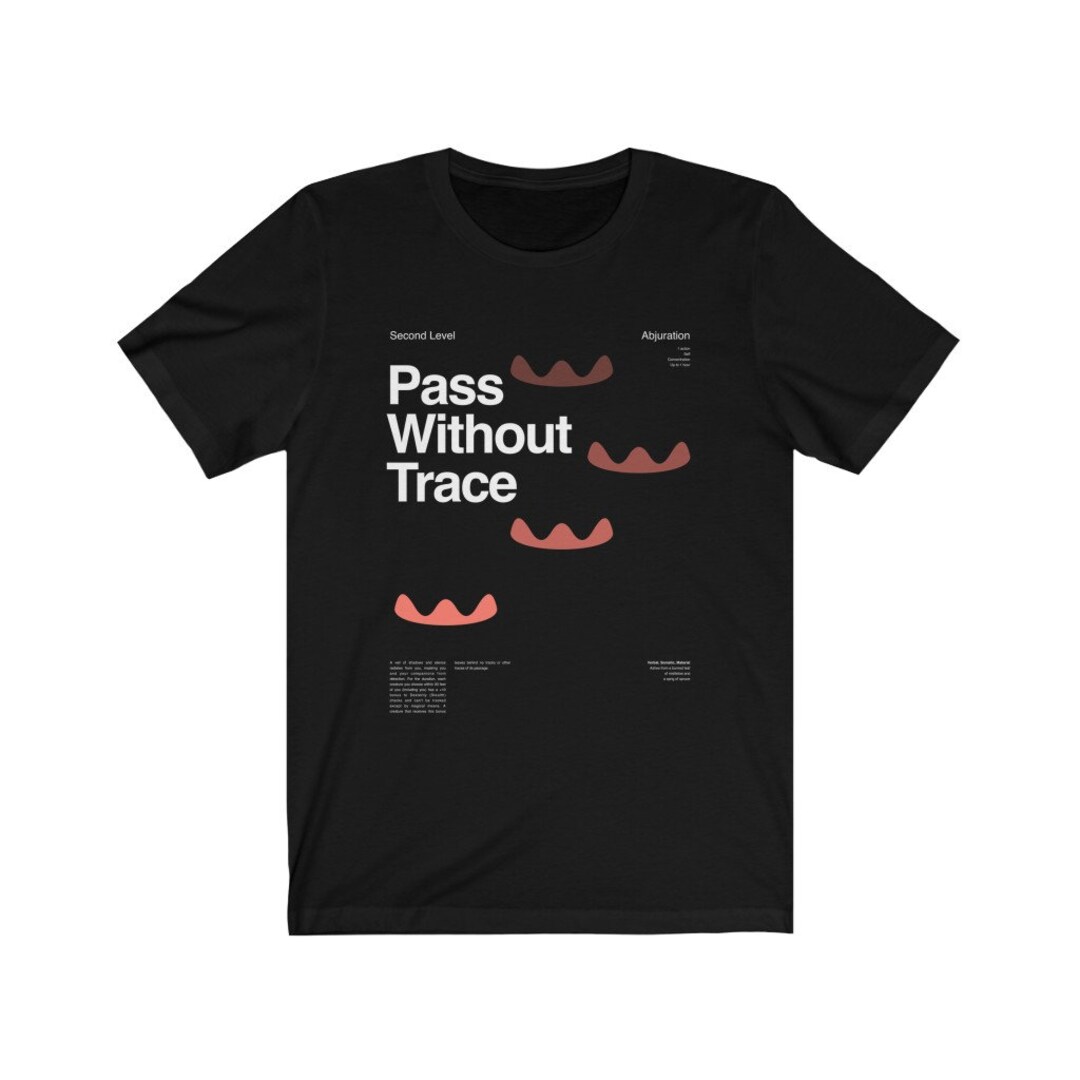 Pass Without Trace Spell T-shirt | DND Gifts | Dungeons and Dragons | D&D | Dungeon Master ...