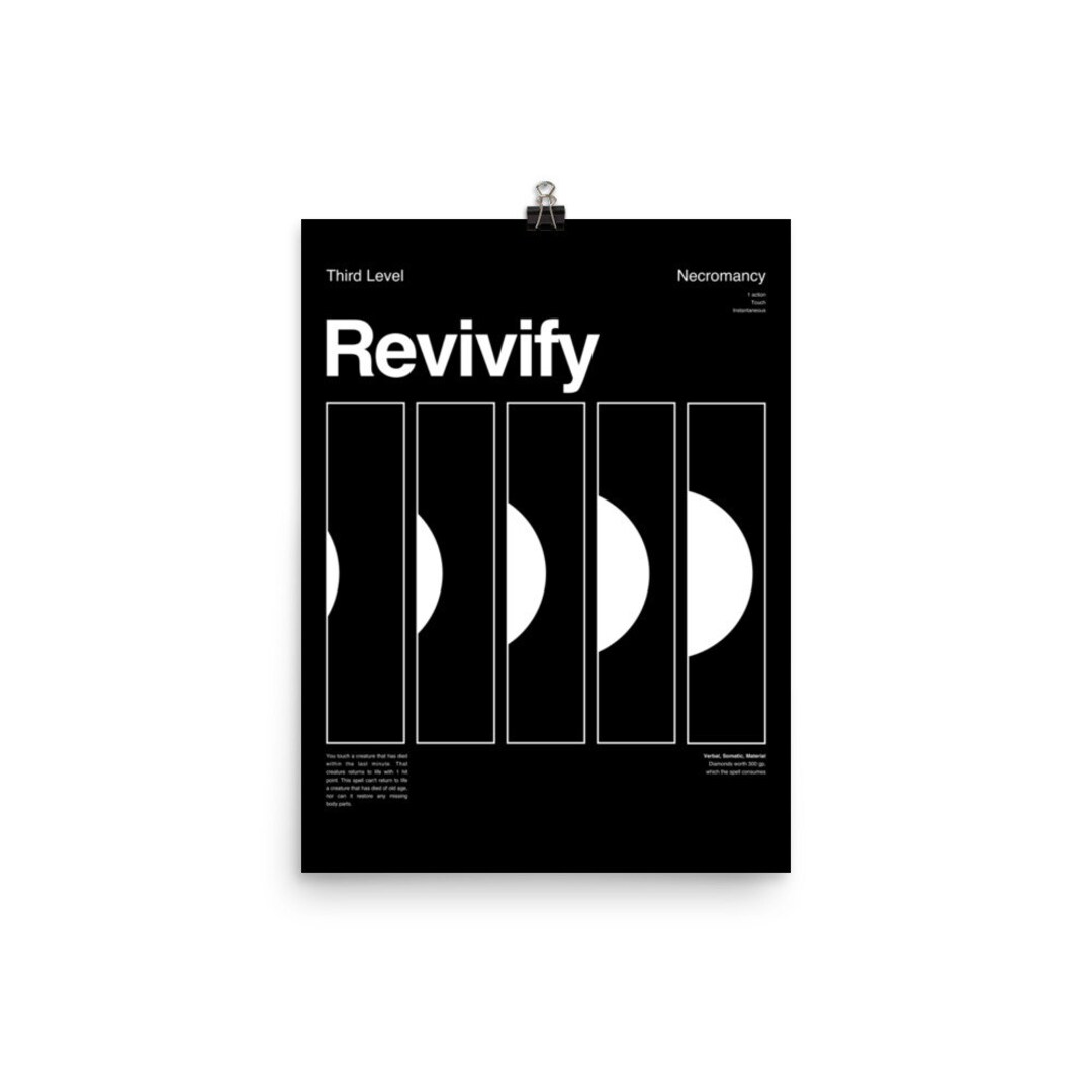 Revivify Poster | Dungeons and Dragons | Tabletop Role Playing | DND - Etsy
