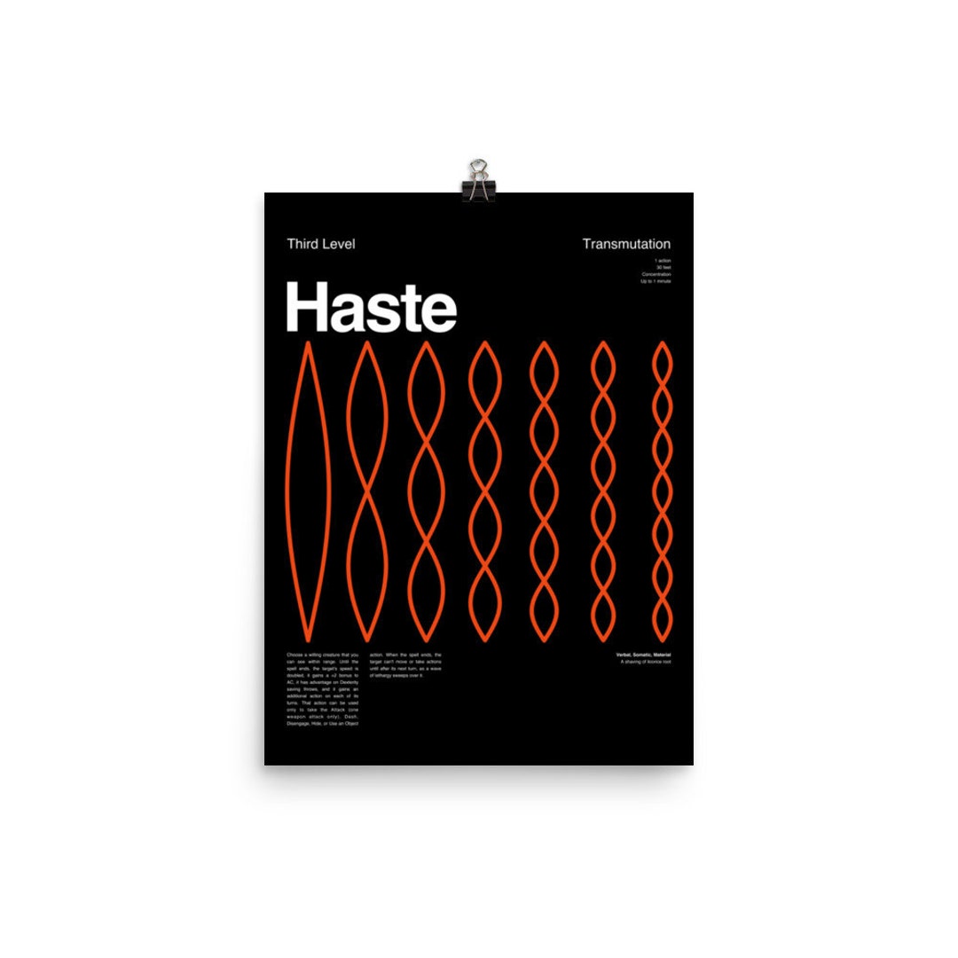 Haste Poster | Dungeons and Dragons | Tabletop Role Playing | DND - Etsy