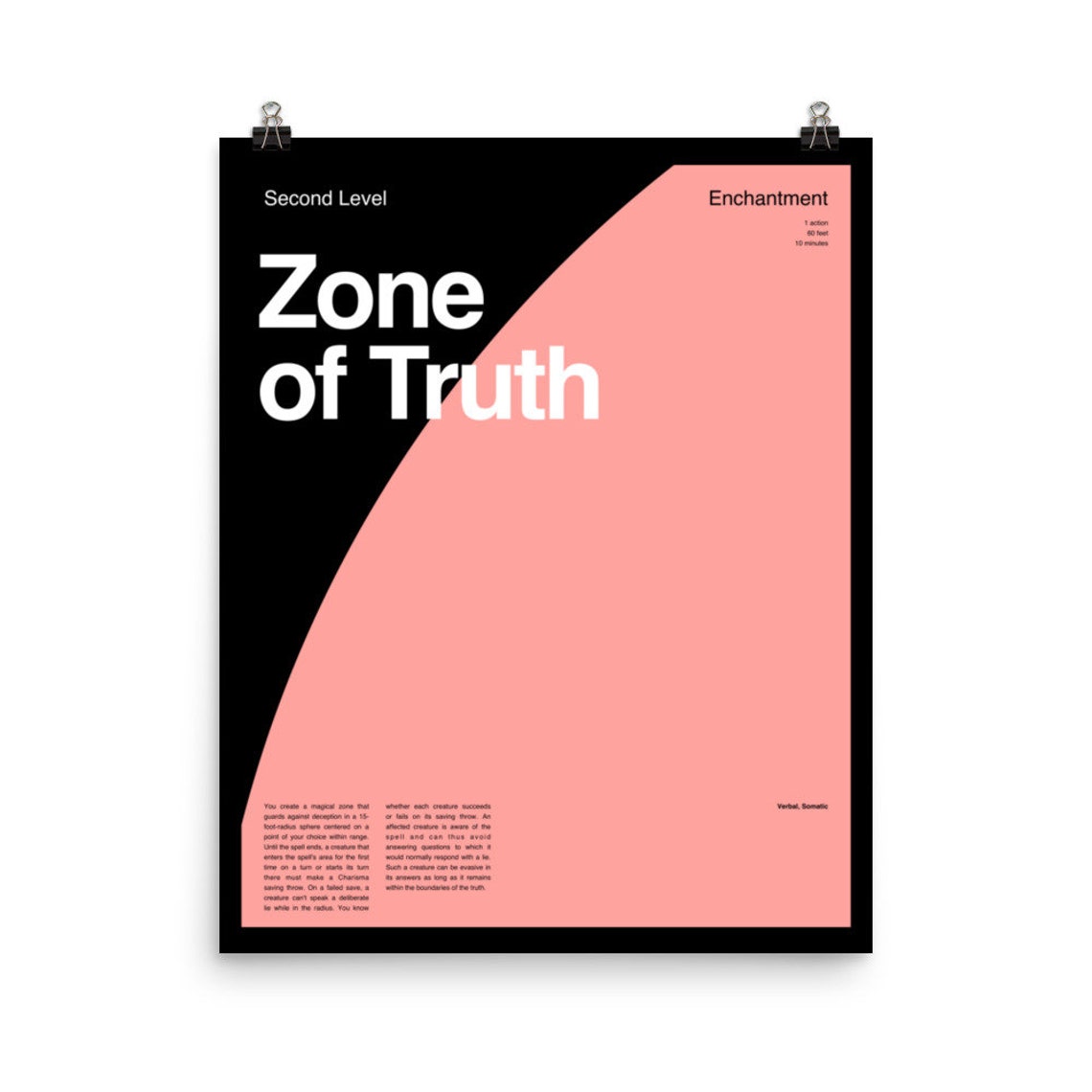 Zone of Truth Poster Dungeons and Dragons Tabletop Role - Etsy