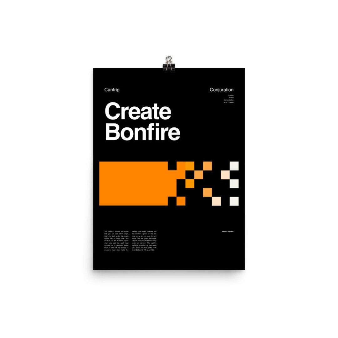 Create Bonfire Poster Dungeons and Dragons Tabletop Role Playing DND - Etsy