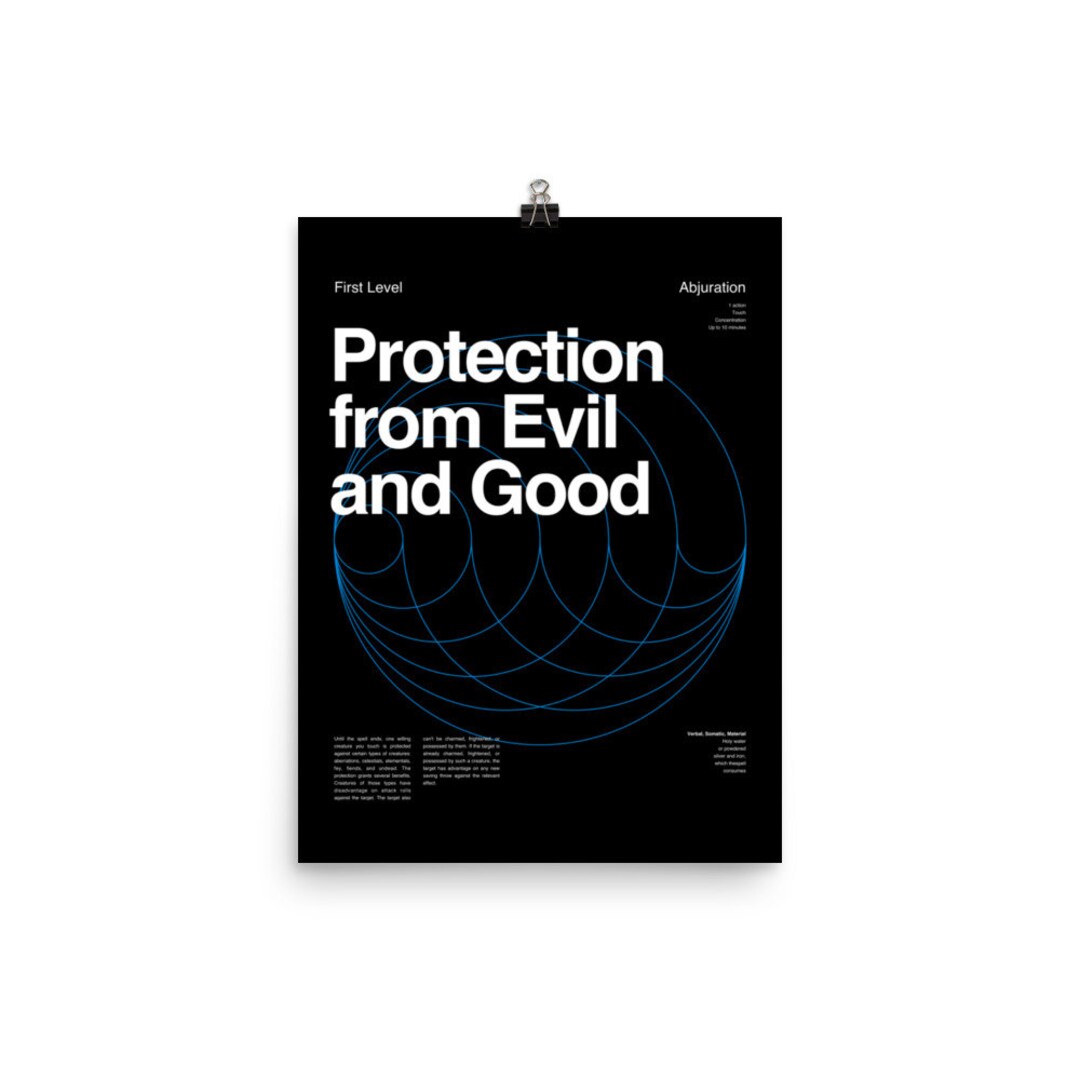 Protection From Evil and Good Poster | Dungeons and Dragons | Tabletop ...