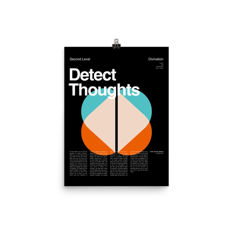Detect Thoughts Poster Dungeons and Dragons Tabletop Role - Etsy