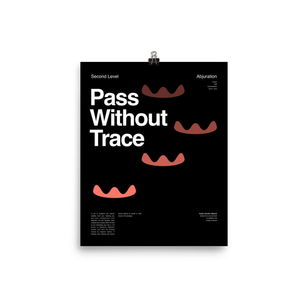 Pass Without Trace Poster | Dungeons and Dragons | Tabletop Role ...